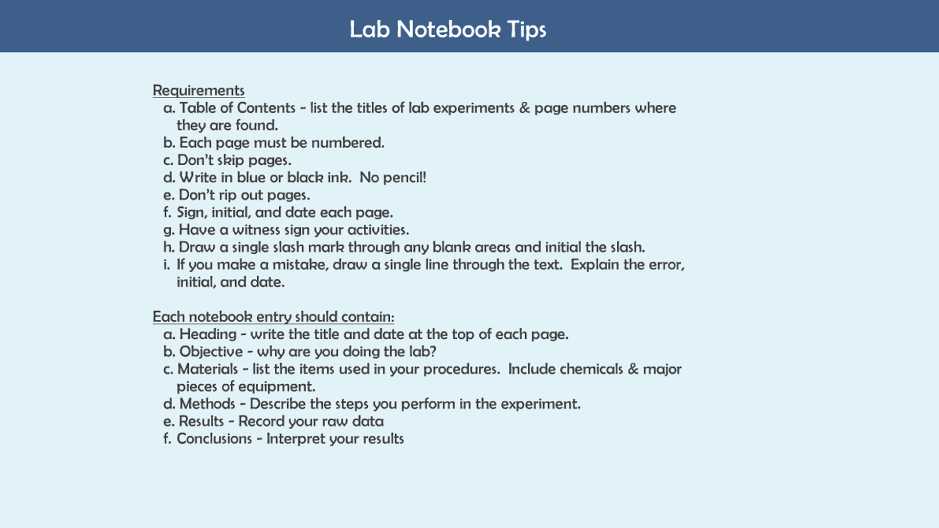 Good Laboratory Practices